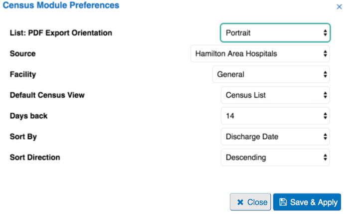 Resource Centre - Census List | ClinicalConnect