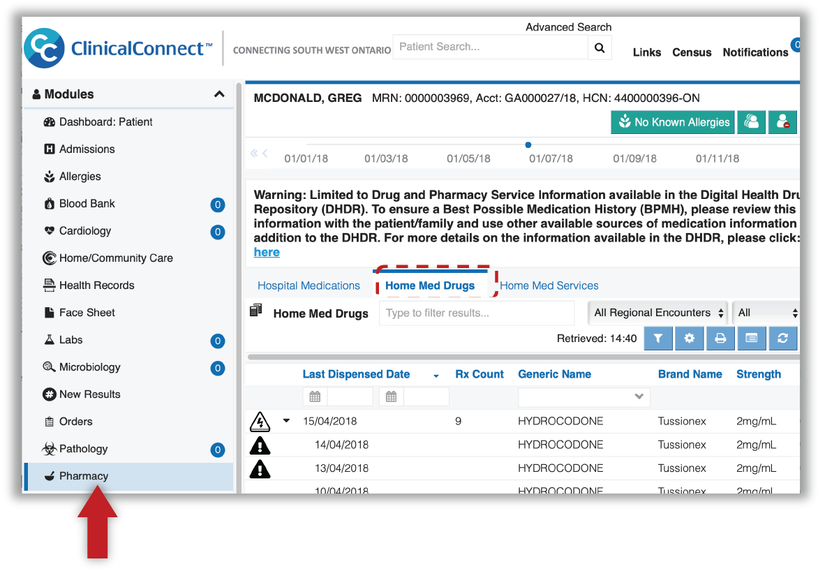 Resource Centre - Home Med Drugs and Services View | ClinicalConnect